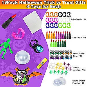 108Pcs Halloween Party Favors for Kids,18 Pack Halloween Candy Holder Cards with Bubble Domes Shaker,Halloween Treats Goodie Bag Fillers Basket Stuffers Trick or Treat Classroom Prizes Crafts Gift