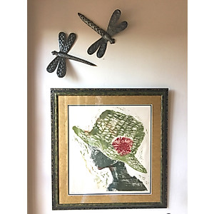 Garden Dragonflies, Set of 2, Fall Decorative Plaques for Indoor Outdoor, Small Ornamental Wall Plaques, Home Decor, Handmade in Haiti 9 x 11 Inches