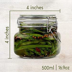 Galashield Glass Jars with Lids Food Storage Jars with Airtight Lids Leak Proof Glass Canisters Kitchen Jars [16 oz]