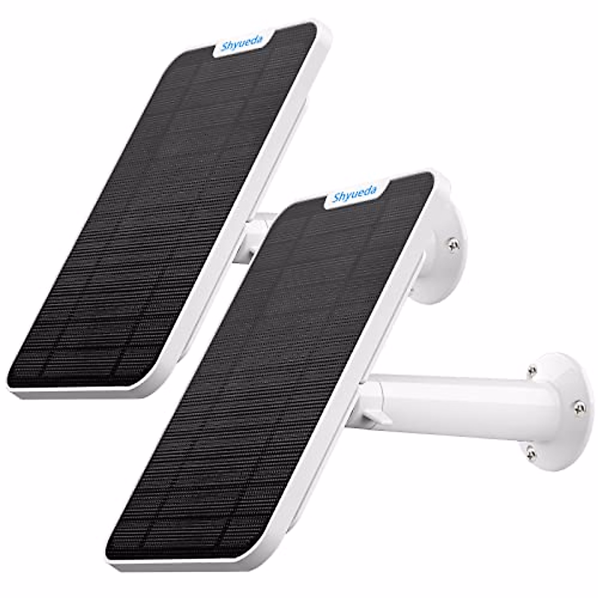 [Updated Version] 4W Solar Panel Charging Compatible with Eufycam 2C/2C Pro/2/2 Pro / E20 / E40 / E, with 13.1ft Waterproof Charging Cable, IP65 Weatherproof,Includes Secure Wall Mount(2-Pack)
