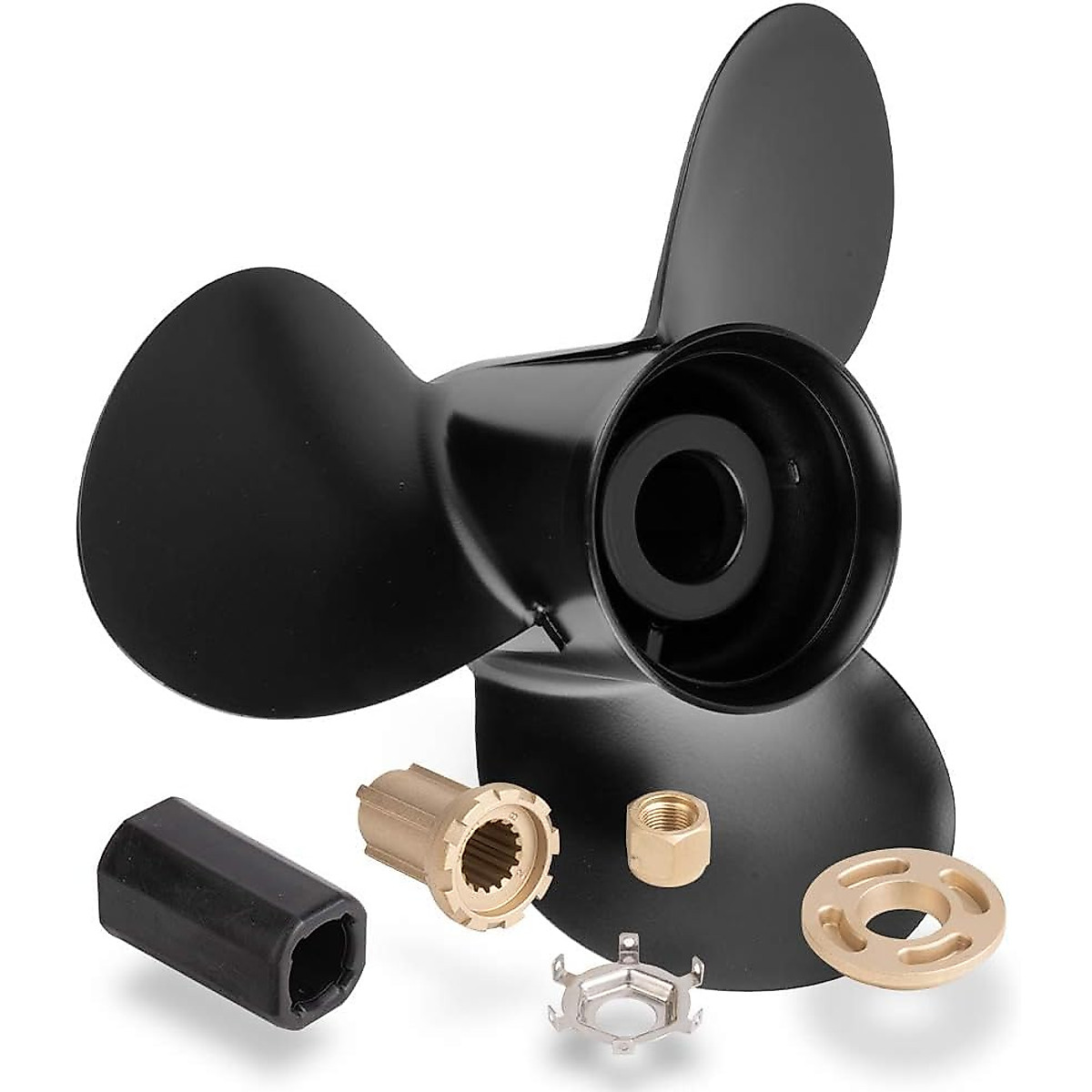 Qiclear 13 1/4x17 Upgrade OEM 48-77344A45 Aluminum Outboard Boat Propeller fit Mercury Motos 60 75 90 100 115 125 HP,15 Spline Tooth,Rh,13.25x17p