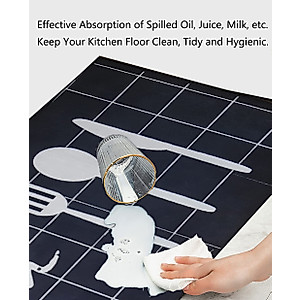 WENLION Kitchen Rug Non Skid Absorbent Kitchen Mat Washable Anti Fatigue 2 PCS Set 15x23+15x59