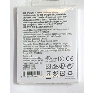 Google USB Type C to 3.5mm Headphone Adapter Pixel, XL, Pixel 2, XL, Pixel 3, Pixel 3XL, Other USB Type-C Phones - White