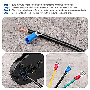 Knoweasy Wire Terminals Crimping Tool Kit, AWG20-10 Insulated Ratcheting Crimper with 700PCS Assorted Butt, Bullet, Spade, Fork and Ring Crimp Terminals Connectors