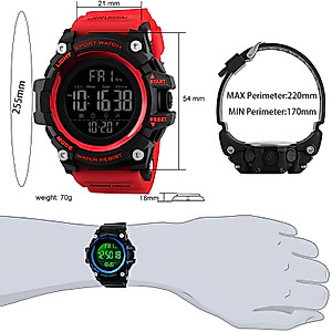 Gosasa Big Dial Digital Watch S Shock Men Military Army Watch Water Resistant LED Sports Watches (A Black)