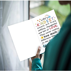 YiKaLus Cute Appreciation Card for Kindest Person, Great Thank You Card with Envelope for Women Men, Sweet Friendship Gift for Friends Classmates, Best Thank You Gift Ideas for Mom Dad