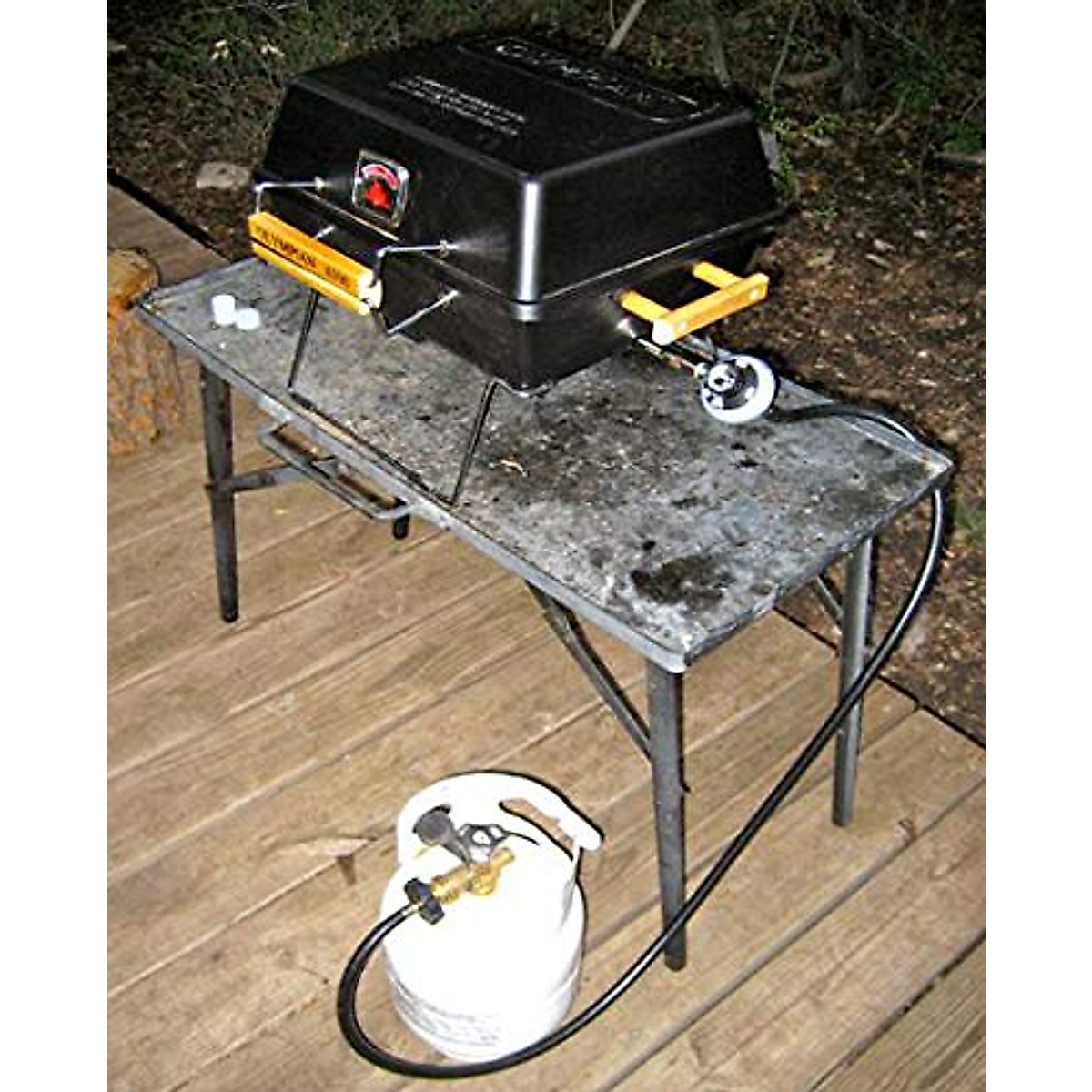 Hiland GA09 Propane Tank Adapter Hose 10 Ft, w/Adapters, Black, One Size Fits All, Black