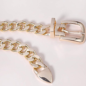 Chain Belt for Women Wasit Chain Belt Chain Chunky Belt Chain Gold Chain Belts（Gold-52inch)