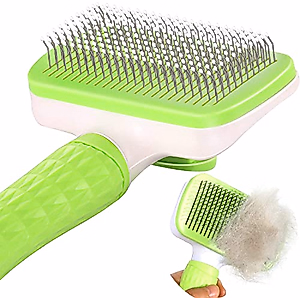 Garstor Dog Brush, Cat Brush, Dog Brush for Shedding, Self Cleaning Pet Brush for Grooming Long Short Haired Dog Cats, Cat Brushes for Indoor Cats, for Dog Cat Rabbit Remove Loose Fur and Undercoat