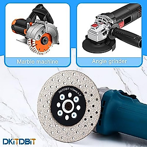 Diamond Tile Cutting Grinding Wheel, 4-1/2inch Disc Blade for Angle Grinder to Cut Grind Polish Porcelain Ceramic Marble Stone, with Dual Diamond Coverage and 5/8-11 Arbor Adaptor, Durable Efficient
