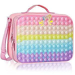 Pop Lunch Box for Girls Kids School Lunch Bag,Back to School Supplies Pop Insulated Lunch Bag Box Tote for Kids School Travel Gifts,School Supplies Office Leakproof Cooler Bag Reusable Lunch Box Girls