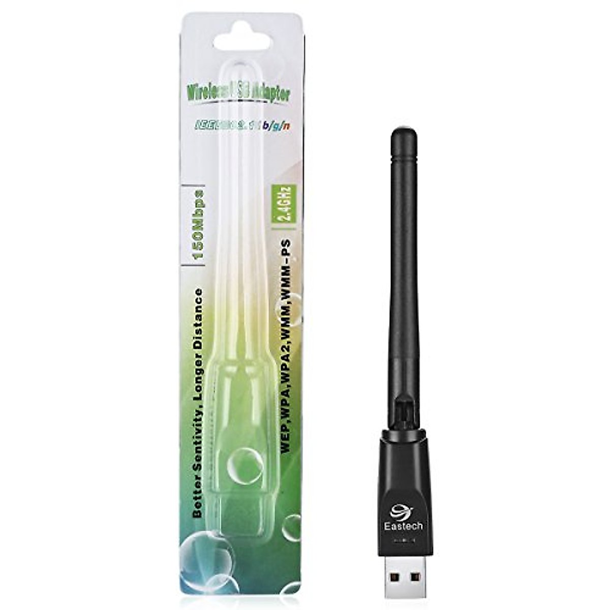 EASTECH Wireless WiFi USB Dongle Stick Adapter RT5370 150Mbps for MAG 254 250 255 270 275 IPTV Set-Top Box, Jynxbox, Linkbox, Raspberry Pi, Pc Laptops Desktop, for Win7, Win8, Mac OS, Linux