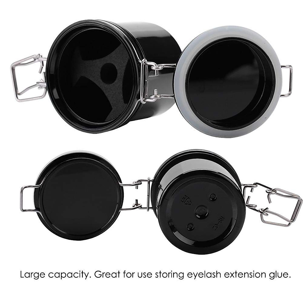 Eyelash Glue Storage , Reusable Activated Sealed Storage Jar Container Cylinder for Prevent Dryness Ideal for False Eyelash Extension, Makeup, Handcraf