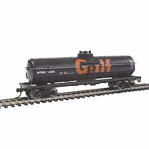 Walthers Trainline HO Scale Model 40' Tank Car with Metal Wheels - Gulf Oil Company