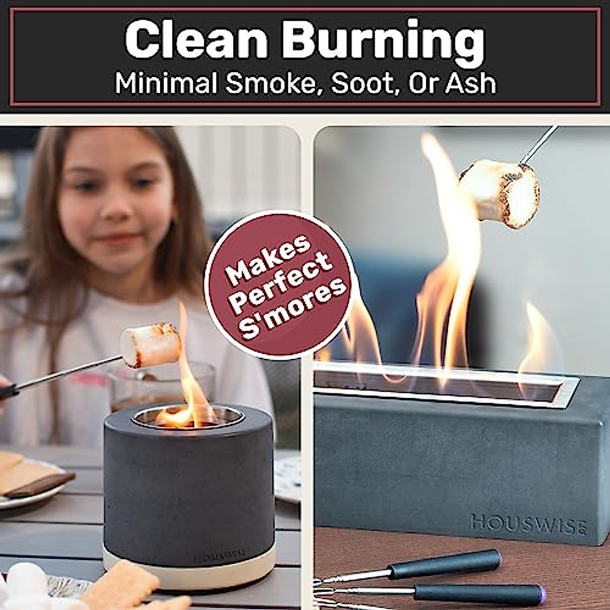 Bio Ethanol Fireplace Fuel 3 x 1 Liter - Bioethanol Fuel Tabletop Fire Pit, Bio Ethanol Fuel for Table Top Fire Pit & Ethanol Fireplaces - Made in USA