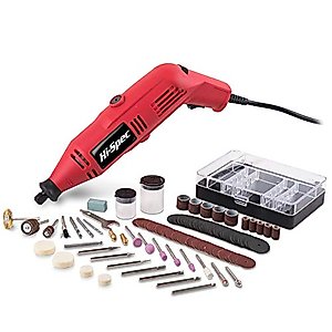 Hi-Spec Compact Corded Rotary Tool with 121pc Dremel Compatible Bit Accessories, Multi-Purpose 130W Power Rotary Tool Kit for Sanding, Polishing, Drilling, Etching, Engraving, DIY Crafts, Grinding