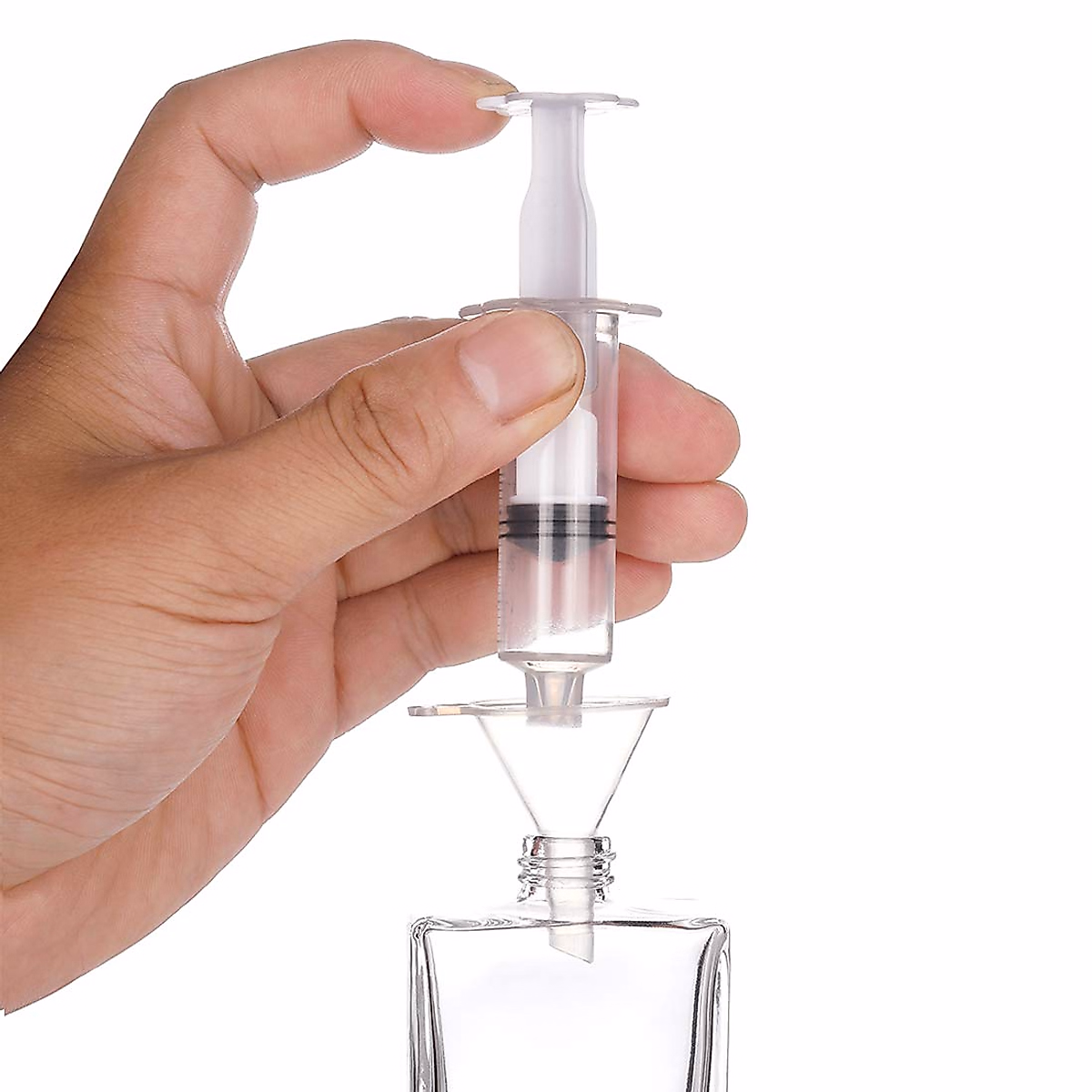 6 Pack 30ml / 1 Oz Transparent Refillable Perfume Bottle, Portable Square Empty Glass Perfume Atomizer Bottle Spray Applicator with 4 kinds of perfume dispenser(6 Pack 30ml / 1.01 oz. Transparent