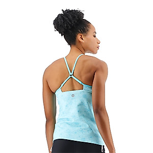 TYR Women's Standard Tessa Tankini Top for Swimming, Yoga, Fitness, and Workout, Teal, Large