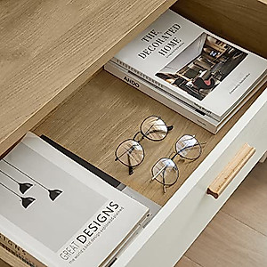 Goujxcy Modern Wood 6 Drawer Dresser Bedroom Storage Drawer Organizer Closet Hallway Storage Cabinet with 6 Drawers, Wood Dresser Chest Accent Cabinet for Living Room Bedroom (6 Drawers, Lateral)