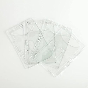 Pen + Gear x12 Badge Holders Vertical / Horizontal | Clear | ID Name Tag Card