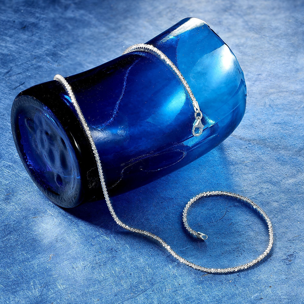 Ross-Simons Italian 2mm Sterling Silver Crisscross-Chain Necklace. 16 inches