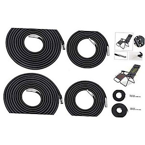 Universal Replacement Cords for Zero Gravity Chair 4 PCS Replacement Lace Cords (8 Cords(4 Longs + 4 Shorts), Black)