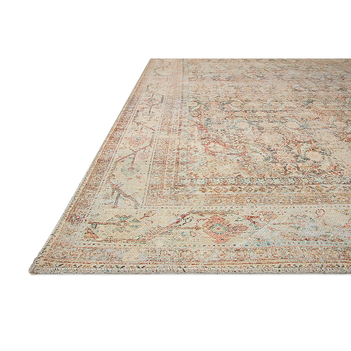 Loloi II Adrian Collection ADR-01 Area Rug 7'-6" x 9'-6" Natural/Apricot Rectangular 0.19" Thick