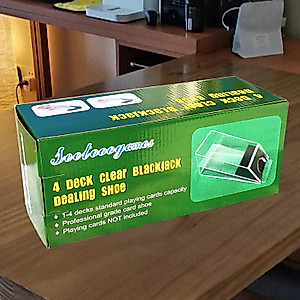SEETOOOGAMES 4 Deck Clear Blackjack Dealing Shoe
