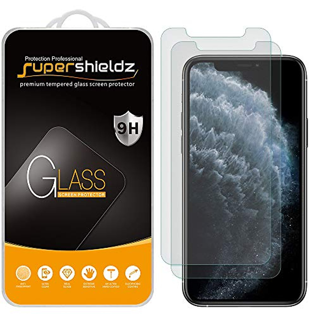 (2 Pack) Supershieldz Anti-Glare (Matte) Screen Protector Designed for iPhone 11 Pro, iPhone Xs and iPhone X (5.8 inch) [Tempered Glass] Anti Fingerprint, Anti Scratch, Bubble Free