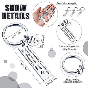 24 Pcs Thank You Gifts Appreciation Keychain Make a Difference Keychain Employee Teacher Nurse Worker Appreciation Week Gifts (Silver)