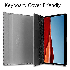 Fintie Case for Microsoft Surface Pro X (2021/2020/2019) - Hard Shell Slim Portfolio Cover Compatible with Type Cover Keyboard for 13 Inch New Surface Pro X (SQ1/SQ2), Marble Pink