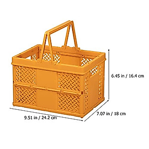 Yardwe Multi-Functional Storage Basket Home Use Sundries Clothes Storage Box Portable Plastic Basket (Orange)