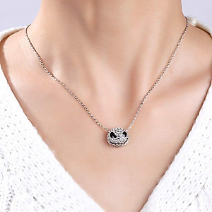 Skull Necklace for Women Nightmare Before Christmas Pendants Princess Anniversary Promise Gift for Women Bride Teen Girl