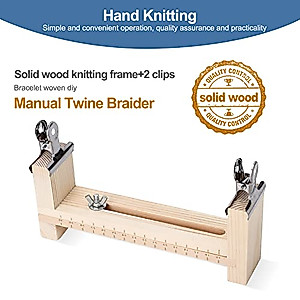 Homepatche Wood Bracelet Jig,U Shape Clear Scale Bracelet Maker Rack,DIY Hand Knitting Bracelet Jig with 2 Clamp (Wood3)