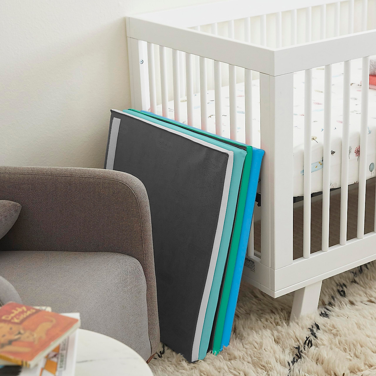 ECR4Kids SoftZone Quad Fold-N-Go Activity Mat, Colorful Soft Toddler Crawling and Tummy Time Foam Mat, Padded Infant Floor Mat, Safe Active Play for Babies, Foldable Design - Contemporary