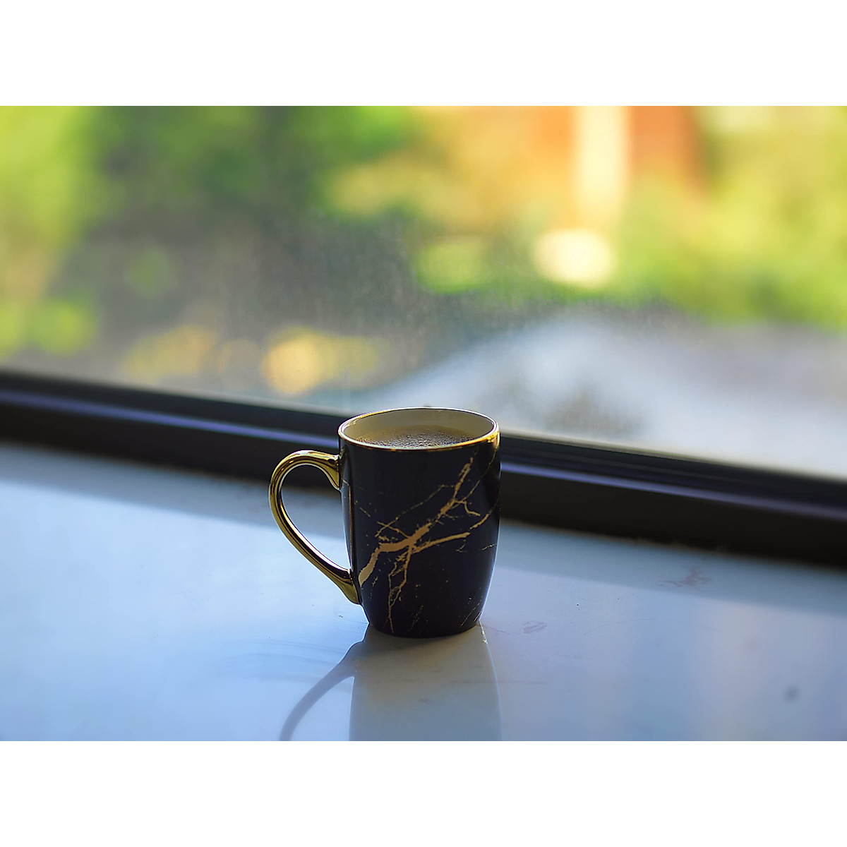 Set of Golden Marble White and black coffee mug ceramic tea cup for men women Christmas gift Perfect for Coffee, Cappuccino, Tea, (WHITE & BLACK)