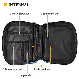 Hinthetall Watercolor Horse 1 Pack Bible Covers Protective Church Bag for Bible Study Book Carrying Case Multi-Functional Pencil Bag for School Bible Carrying Case with Pen Slots Zippered