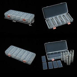 Montesy Stackable Storage Box Clear Beads Container Plastic Storage Organizer Box Plastic for Jewelry Nails and Makeup