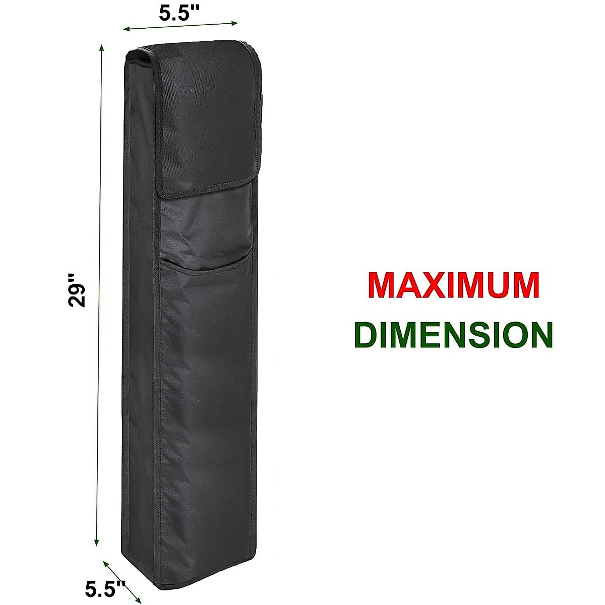 bruwaa 2 Psc Gift Wrapping Paper Organizer Storage Bag Containers with Pocket and Handles, 29" x 5.5" x 5.5", Black