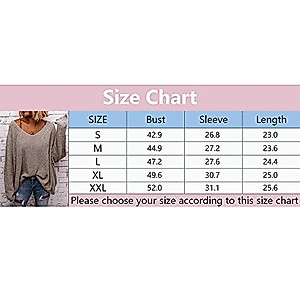 BZB Women's V Neck Long Sleeve Knit Loose Oversized Pullover Sweater Top