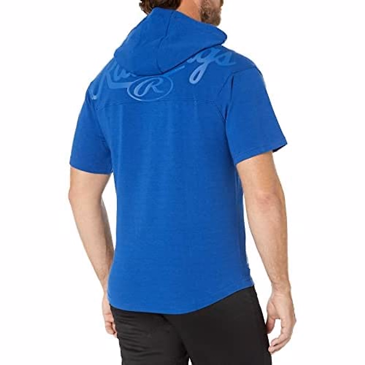 Rawlings Gold Collection Adult 1/4 Zip Short Sleeve Batting Practice Hooded Jacket, Black, Medium