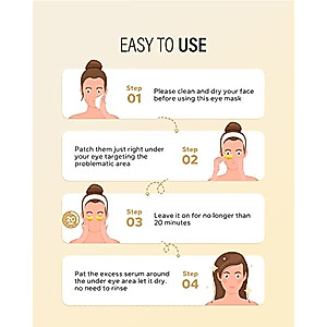 Maskiss 25-Pairs 24K Gold Under Eye Patches, Eye Mask, Eye Patches for Puffy Eyes, Eye Masks for Dark Circles and Puffiness, Collagen Skin Care Products