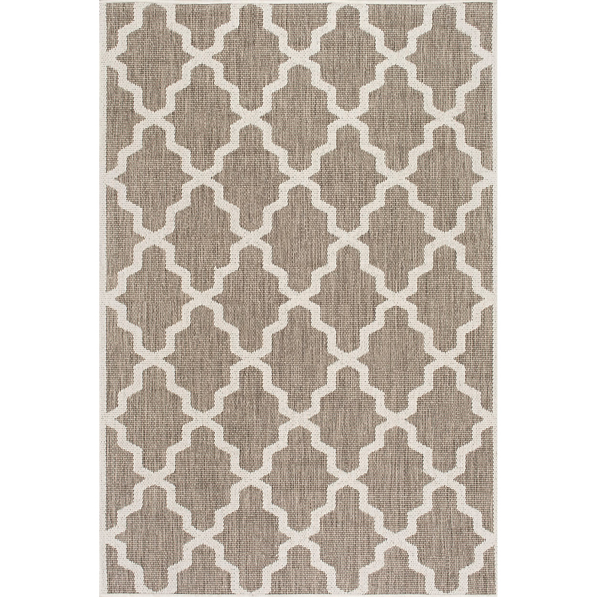 nuLOOM Gina Lattice Indoor/Outdoor Accent Rug, 2' x 3', Taupe, Rectangular, 0.1" Thick