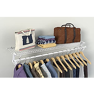 ClosetMaid 5631 SuperSlide Ventilated Shelf Kit with Closet Rod, 4-Foot x 12-Inch, White