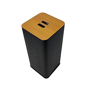 Household Essentials Black Steel Laundry Hamper with Lid, Matte