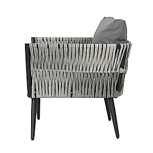 Christopher Knight Home Weber Outdoor Wicker Club Chairs (Set of 2), Light Dark Gray