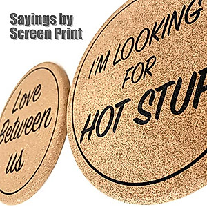 iWobble Cork Trivets for Hot Pots and Pans, 4 set of 7.3 inches Pot Holders for Housewarming Gifts, Wooden Table, Restaurant, Office and Bar.