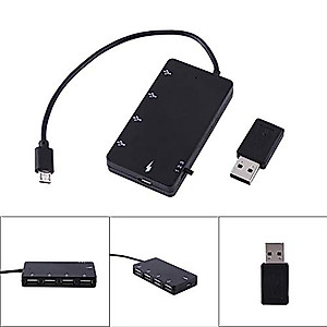 Salaty Extension Adapter USB Charging Cable Micro USB Hub OTG Adapter, Card Reader Keyboard 4 Port OTG Cable Adapter, Support Hot-Swappable for Smartphone Tablet