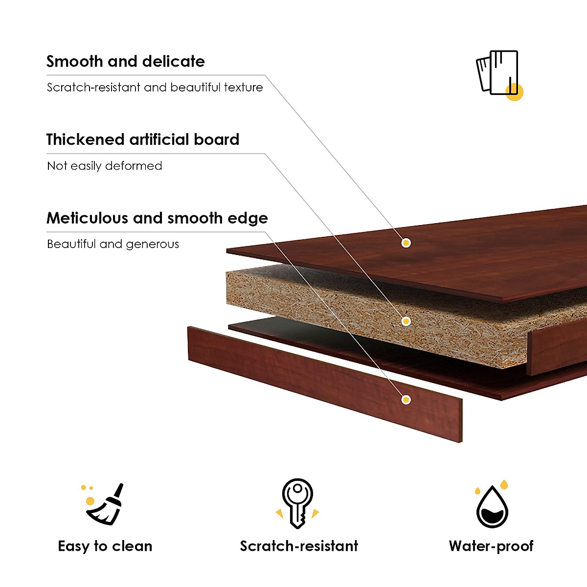 Farini Cherry Bookshelf 5 Shelf Office Bookcase 60 Inches Tall Modern Wood Bookshelf for Living Room Office