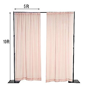 BalsaCircle 10 feet x 10 feet Blush Sheer Voile Backdrop Drapes Curtains 2 Panels 5x10 ft - Wedding Ceremony Party Home Decorations